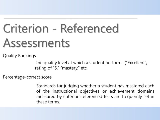Norm-Referenced and Criterion-Referenced Interpretation | PPT