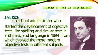Historical Development of Test and Measurement | PPTX