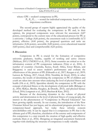 ASSESSMENT OF STUDENT S COMPETENCE IN PHYSICAL EDUCATION APPROACHHES ...