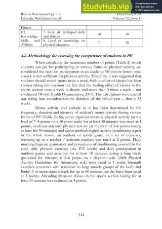 ASSESSMENT OF STUDENT S COMPETENCE IN PHYSICAL EDUCATION APPROACHHES ...