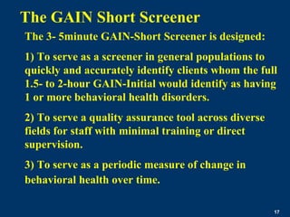 Assessment of substance use disorders 010915 | PPTX