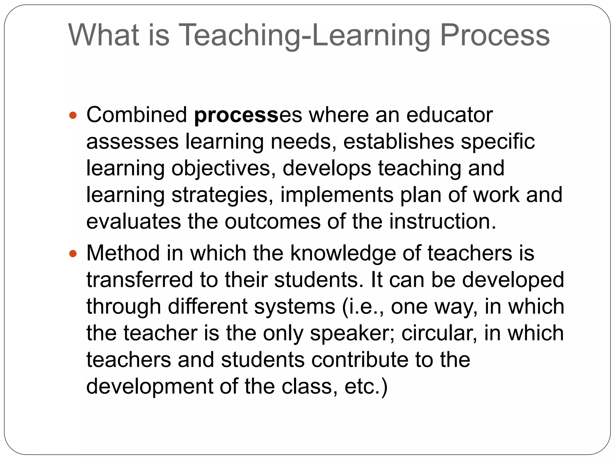 Assessment of teaching learning process | PPTX