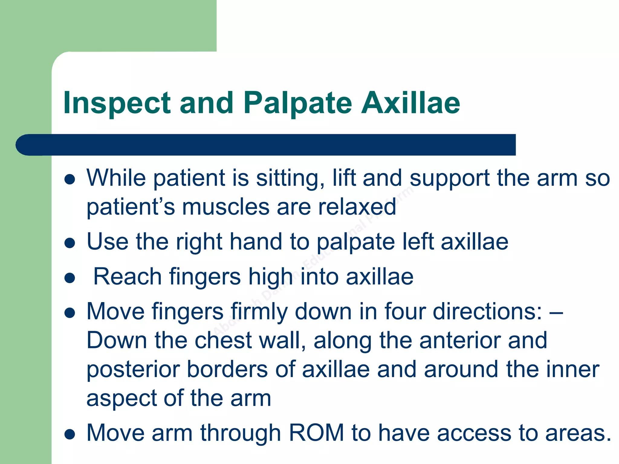 Assessment of the Breast, Axilla _ Genitalia, Educational Platform.pptx