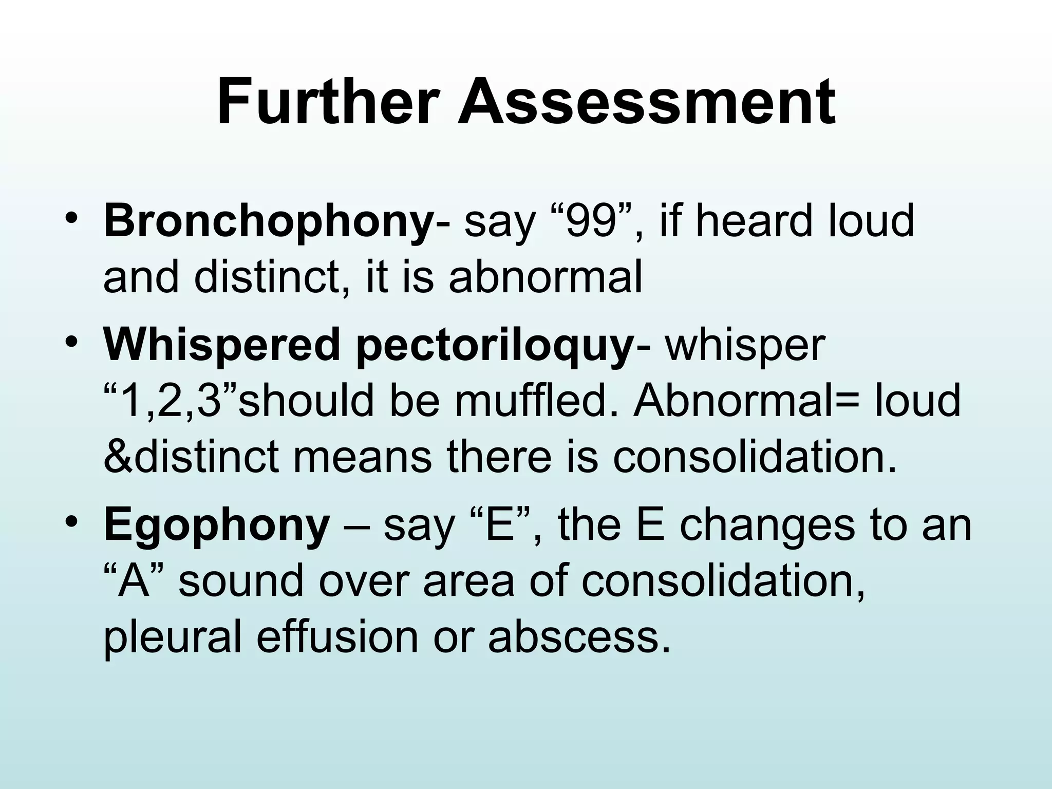 Assessment of the thorax and lungs 5 | PPT