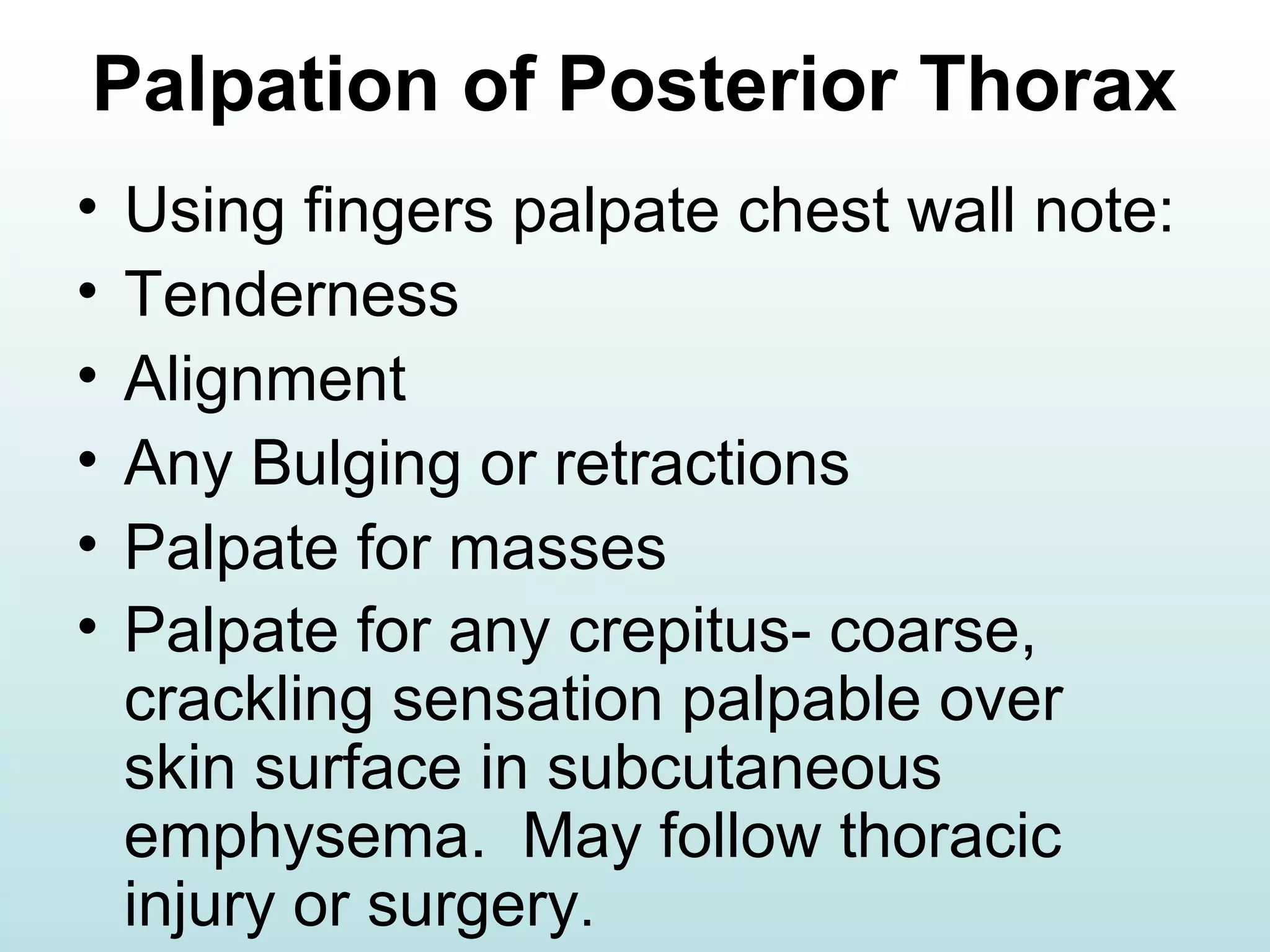 Assessment of the thorax and lungs 5 | PPT