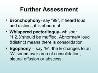 Assessment of the thorax and lungs 5 | PPT | Death, Injury, or Military ...