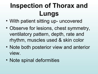 Assessment of the thorax and lungs 5 | PPT | Death, Injury, or Military ...