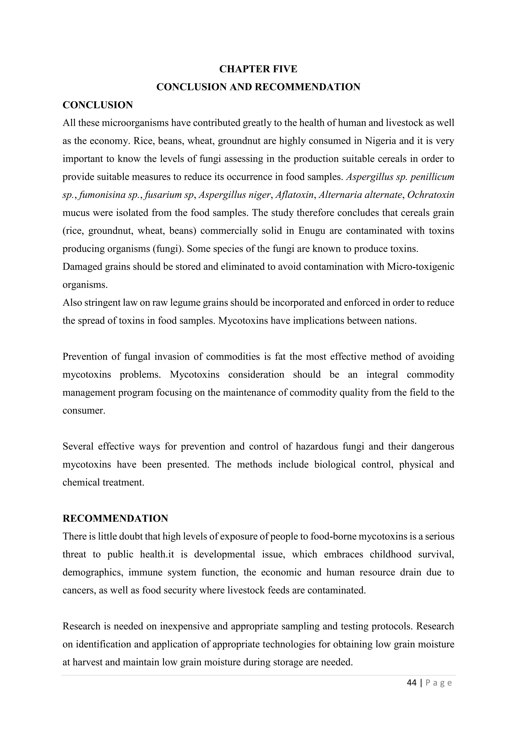 ASSESSMENT OF TOXIC PRODUCING FUNGI IN STORED GRAINS (RICE, BEANS ...