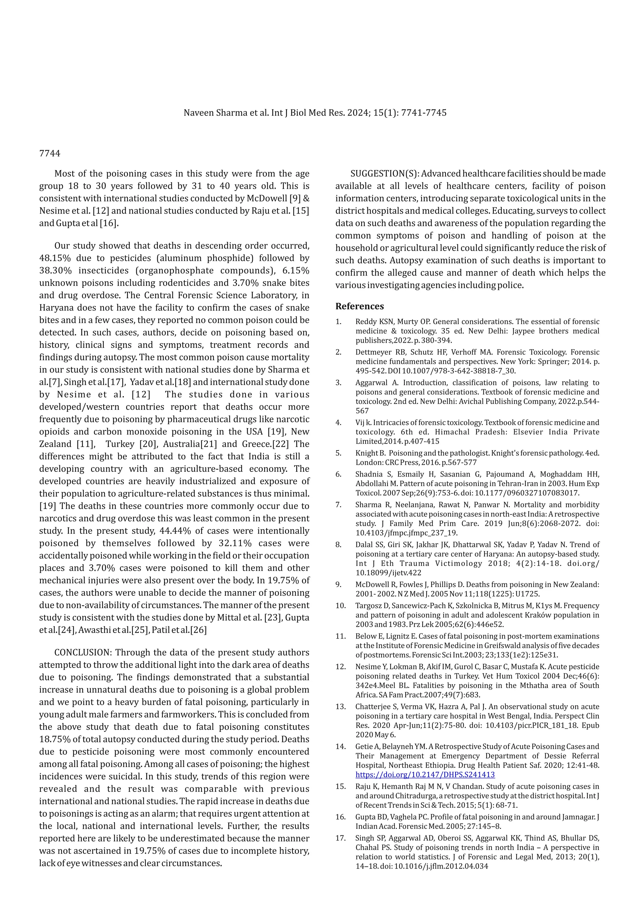 Assessment of trend of mortality due to poisoning in the northern zone ...
