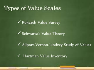 Assessment of values ppt | PPTX