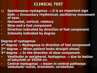 Assessment of vestibular function test | PPT