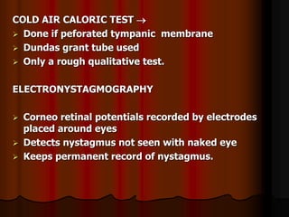 Assessment of vestibular function test | PPT