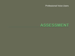 Assessment of voice in professional voice users | PPTX