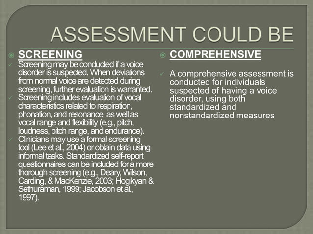 Assessment of voice in professional voice users | PPTX | Ear, Nose and ...