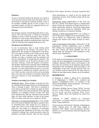 Assessment of Water Supply, Sanitation and Drainage Facilities of South ...