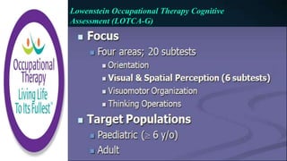 Occupational Therapy Standardized Assessment | PPTX