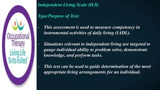Occupational Therapy Standardized Assessment | PPTX