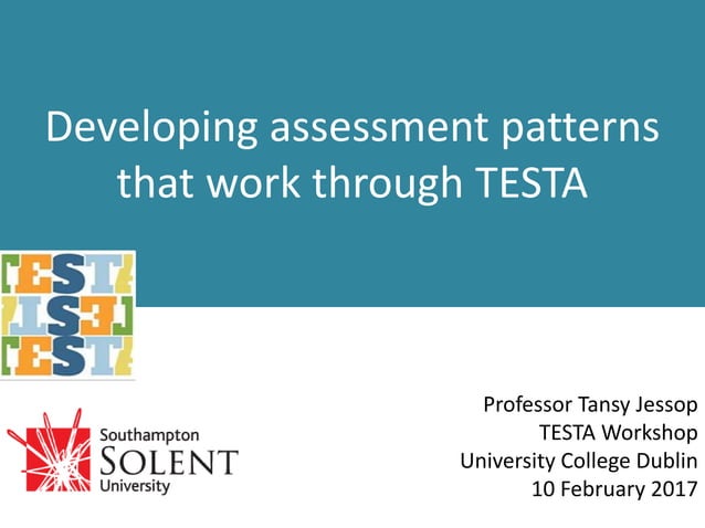 Developing assessment patterns that work through TESTA | PPT