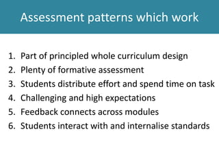 Developing assessment patterns that work through TESTA | PPT