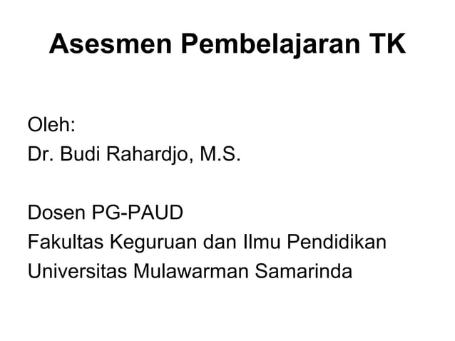 Assessment paud | PPT
