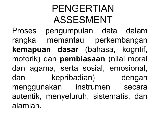 Assessment paud | PPT