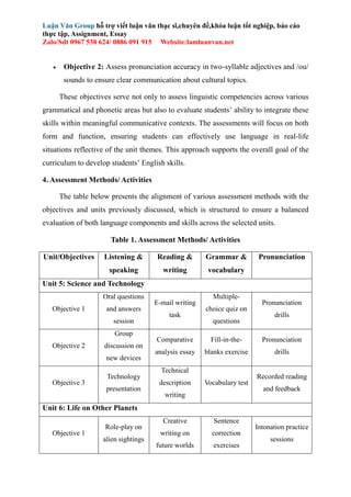 This assessment plan proposal is to outline a structured approach to ...