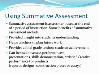 Assessment power point assignment | PPTX