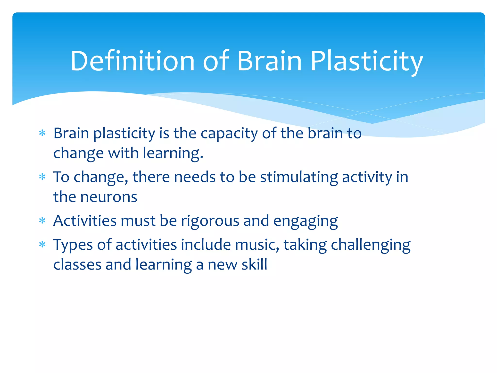 Review of brain plasticity | PDF | Brain and Nervous System Disorders ...