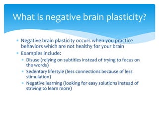 Review of brain plasticity | PDF | Brain and Nervous System Disorders ...