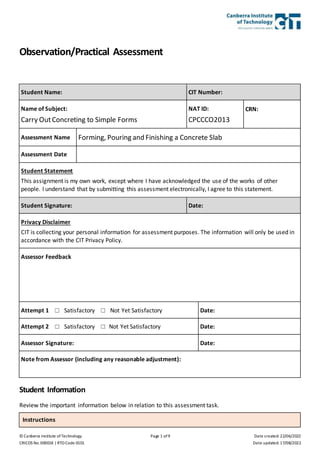 Concrete Slab Assessment | PDF