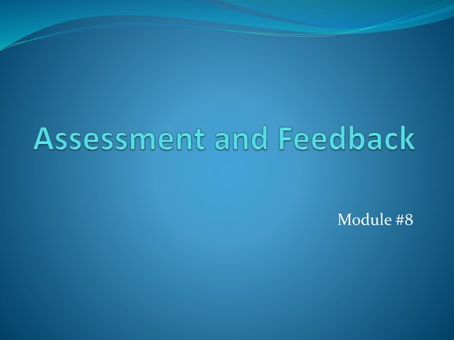 Assessment presentation | PPTX