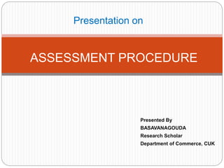 Assessment procedure 1 | PPT