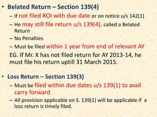 Income Tax Assessment Procedures - Section 143, 144 and more | PPTX