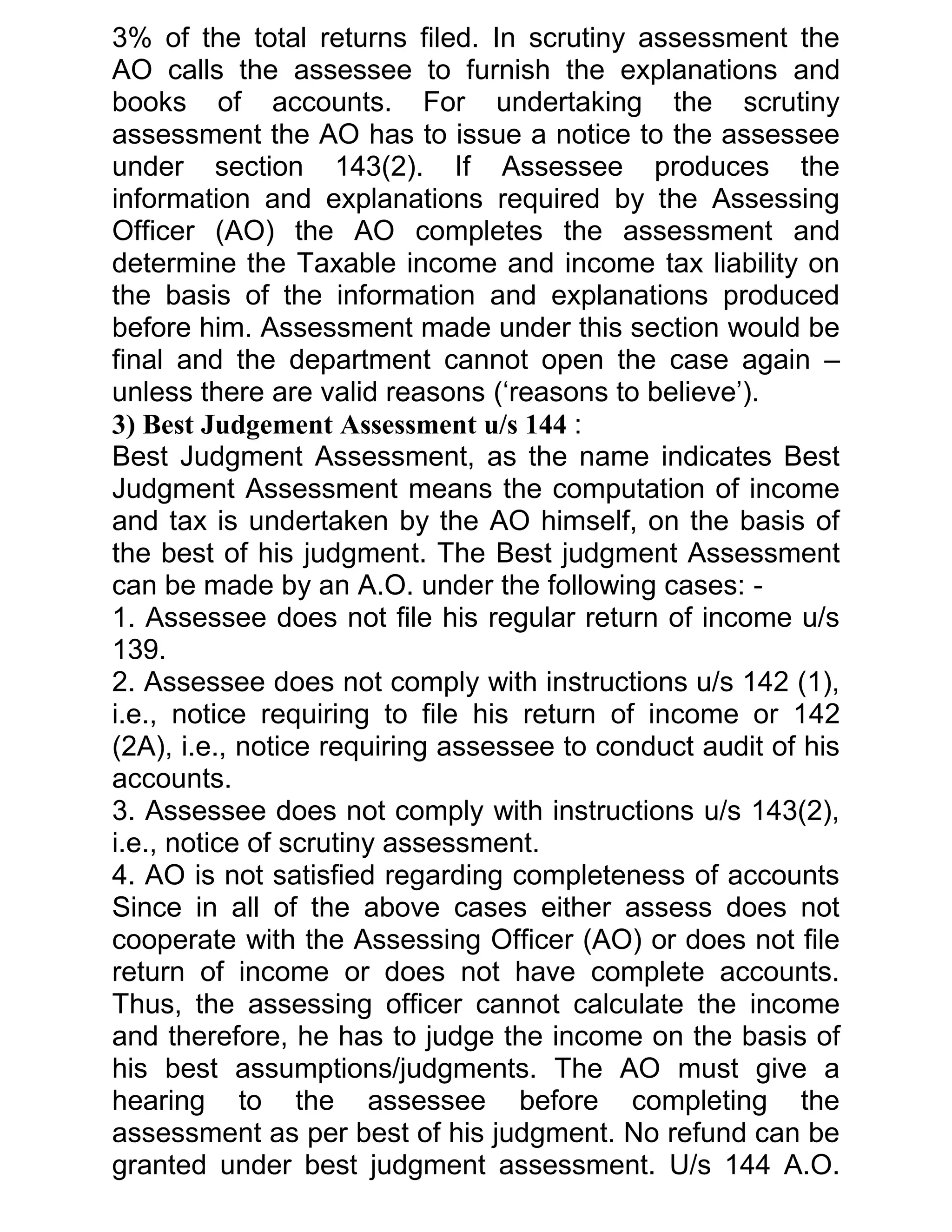 Assessment procedure under it act | DOCX