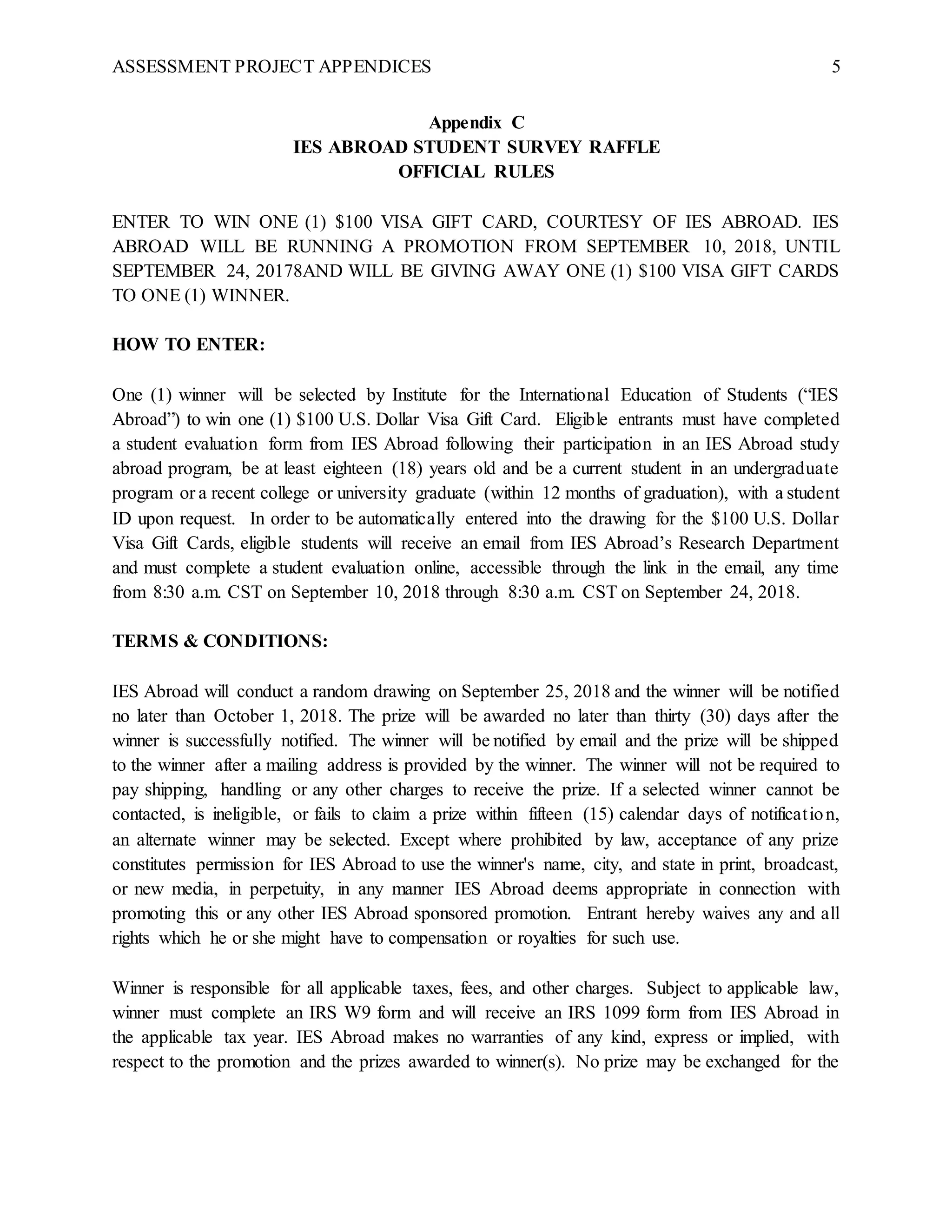 Assessment project appendices griffin fuller (final) | DOCX