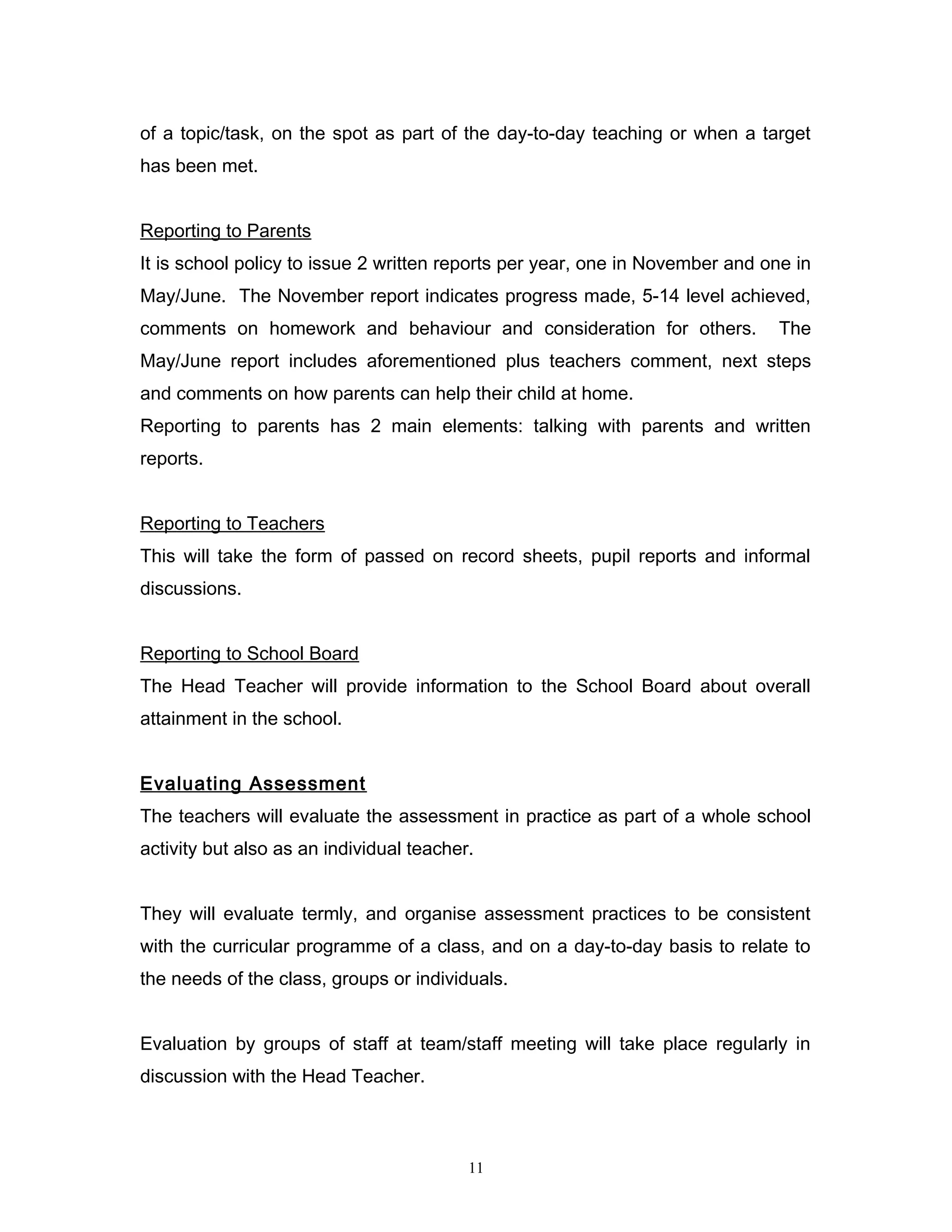 Assessment, recording, reporting policy | DOC