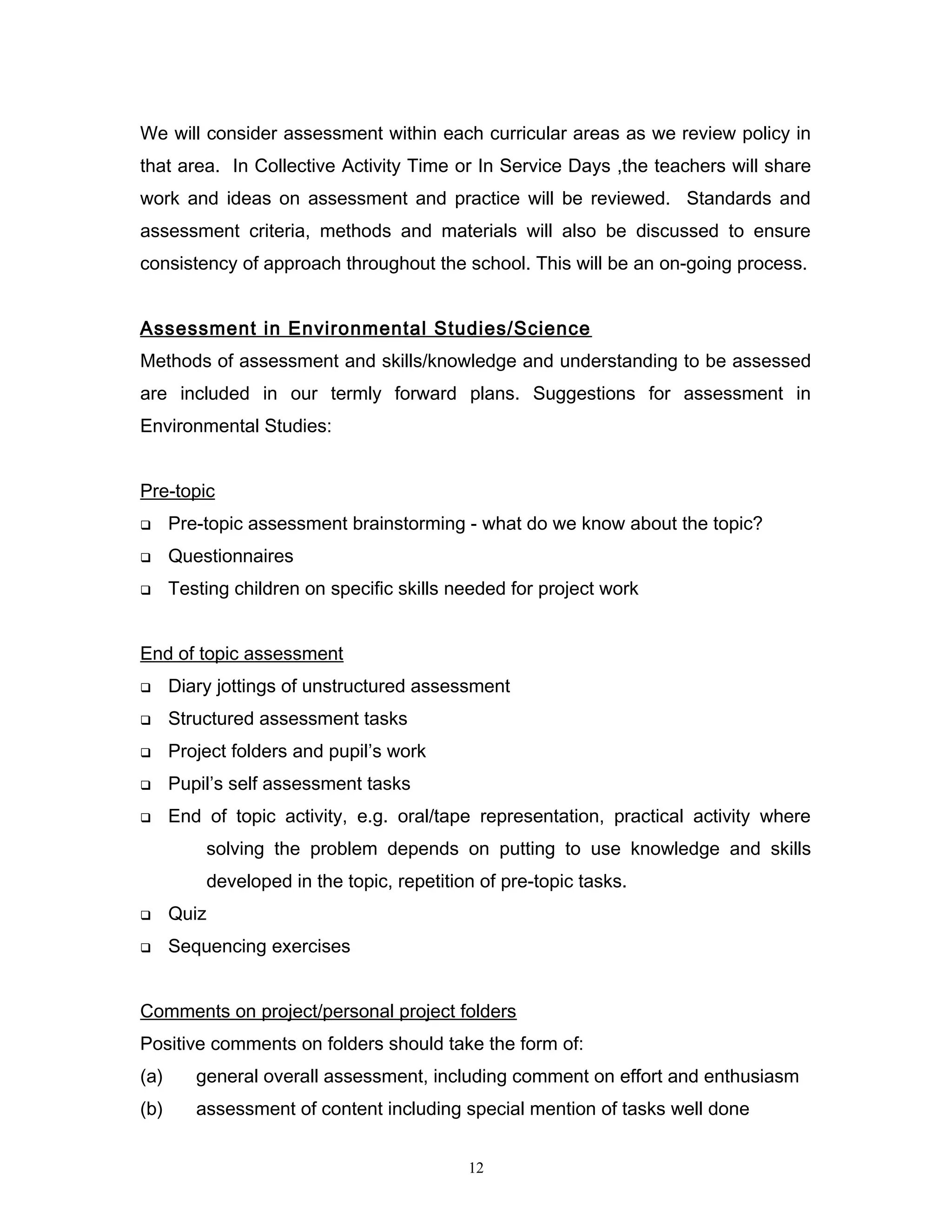 Assessment, recording, reporting policy | DOC