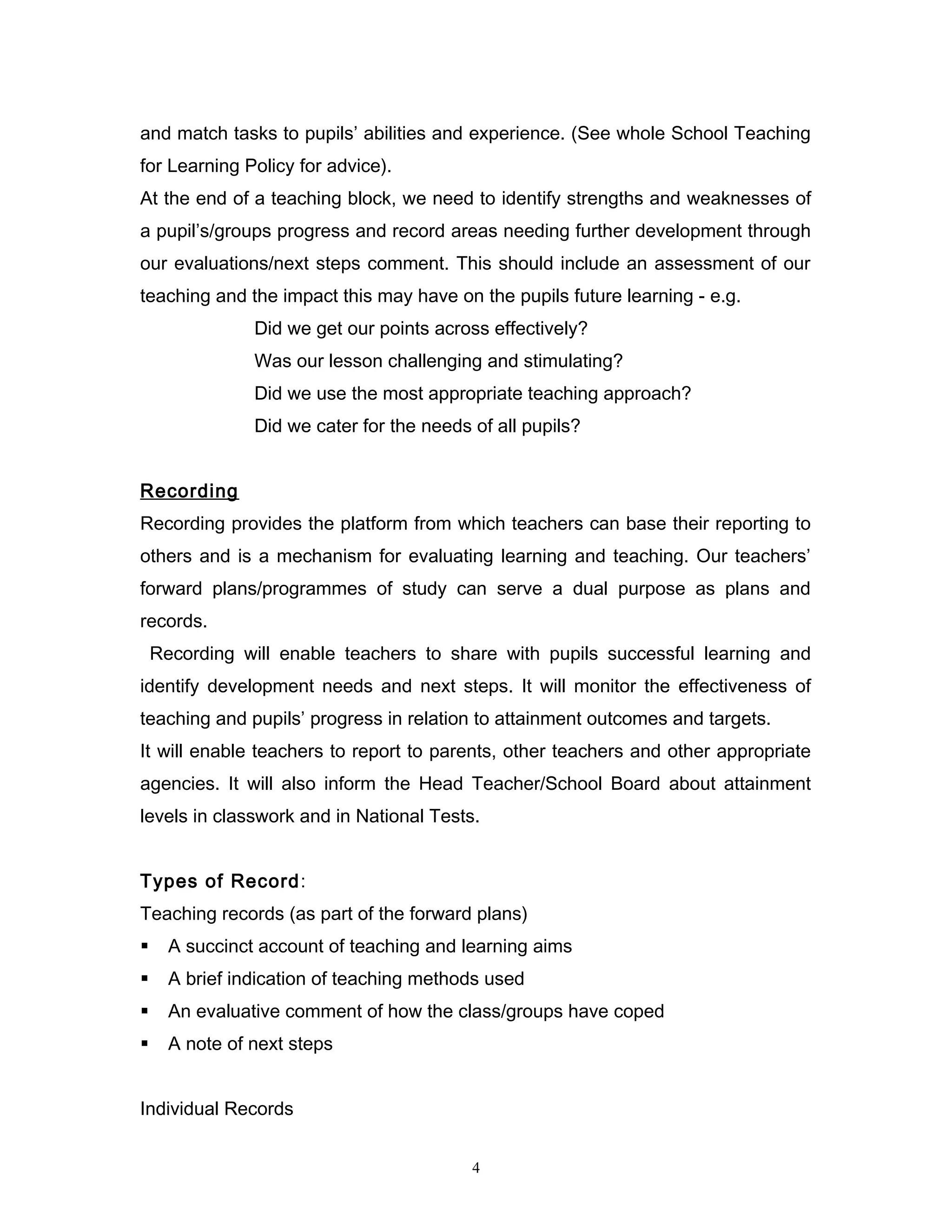 Assessment, recording, reporting policy | DOC