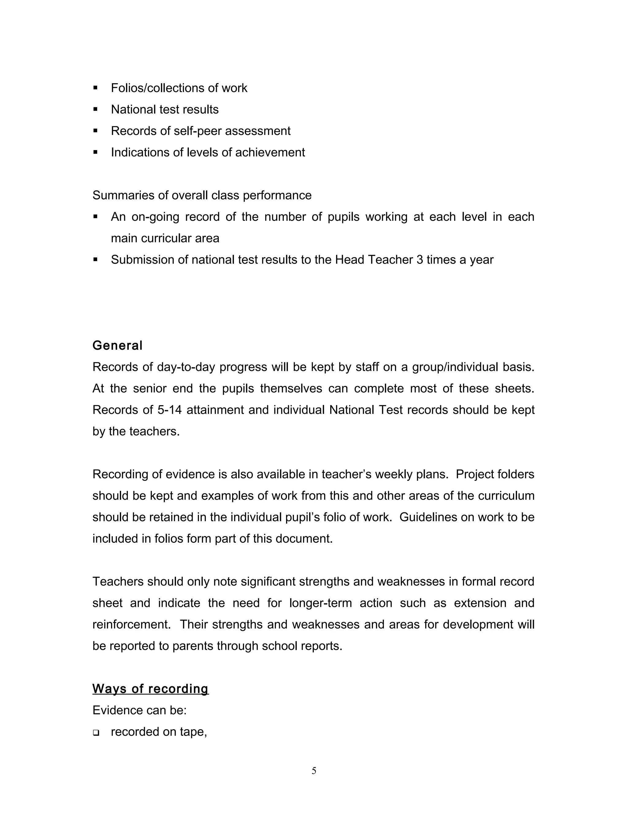 Assessment, recording, reporting policy | DOC