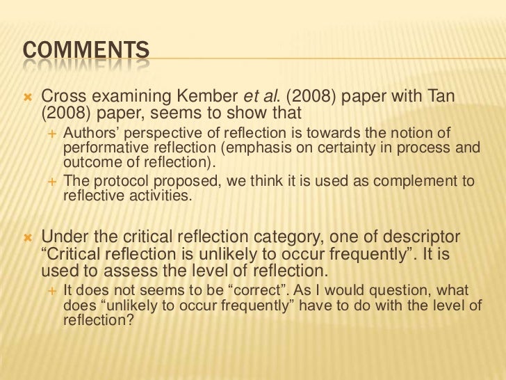 Assessment & reflection