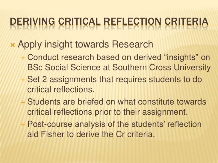 Assessment & reflection