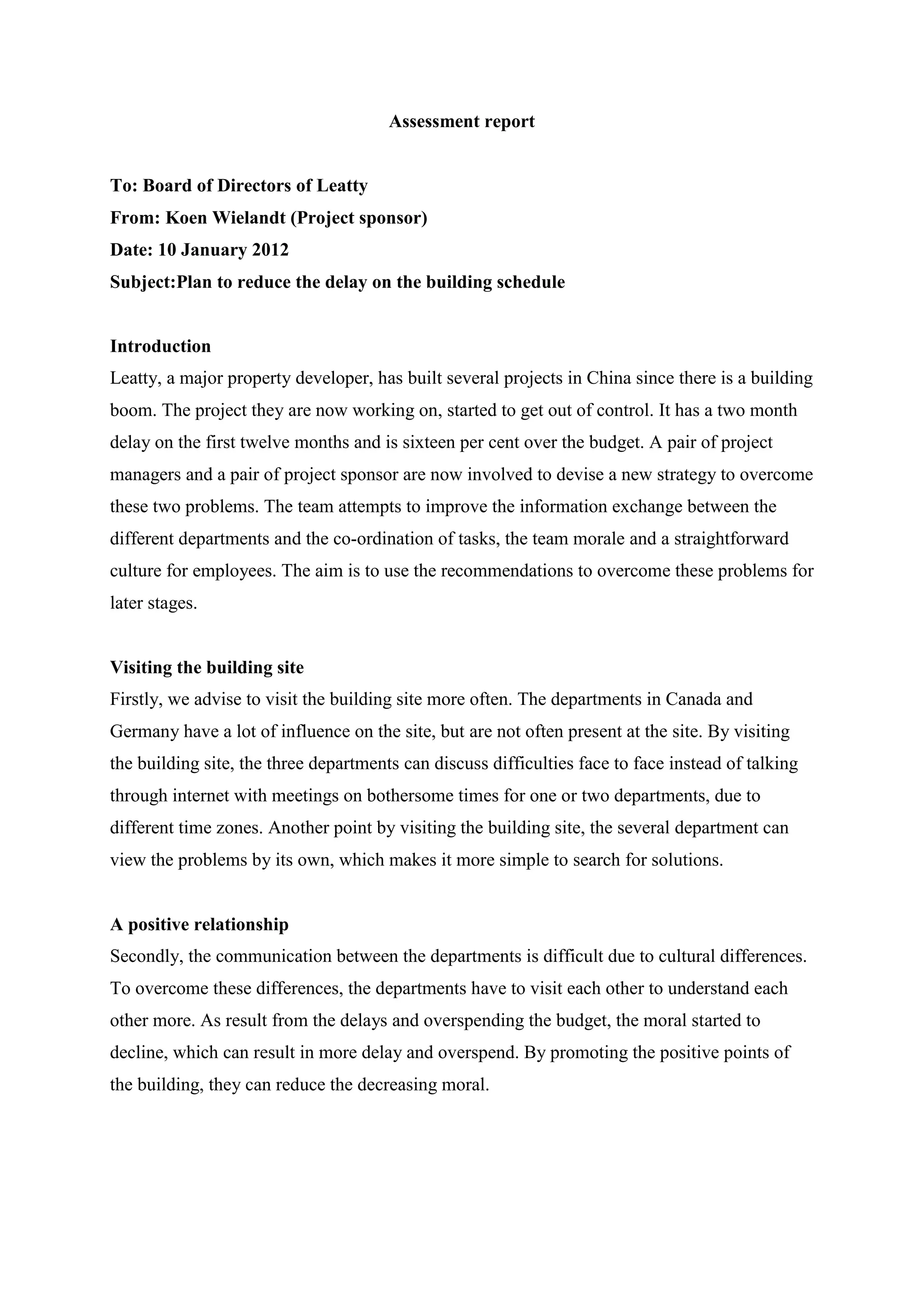 Assessment report | DOCX