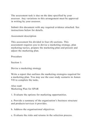 Assessment Resource SummaryUnit DetailsBSBMKG609 D.docx