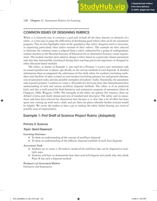 Assessment Rubrics For Learning | PDF | Educational Assessment | Education