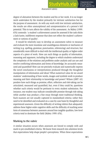 Assessment Rubrics Thinking Inside The Boxes | PDF