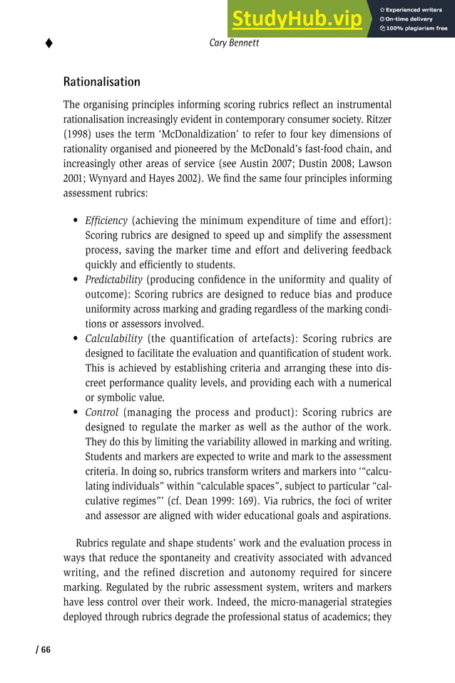 Assessment Rubrics Thinking Inside The Boxes | PDF