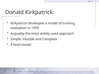 Assessments and Kirkpatrick Model | Evaluating Training Programs | PPT ...