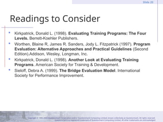 Assessments and Kirkpatrick Model | Evaluating Training Programs | PPT