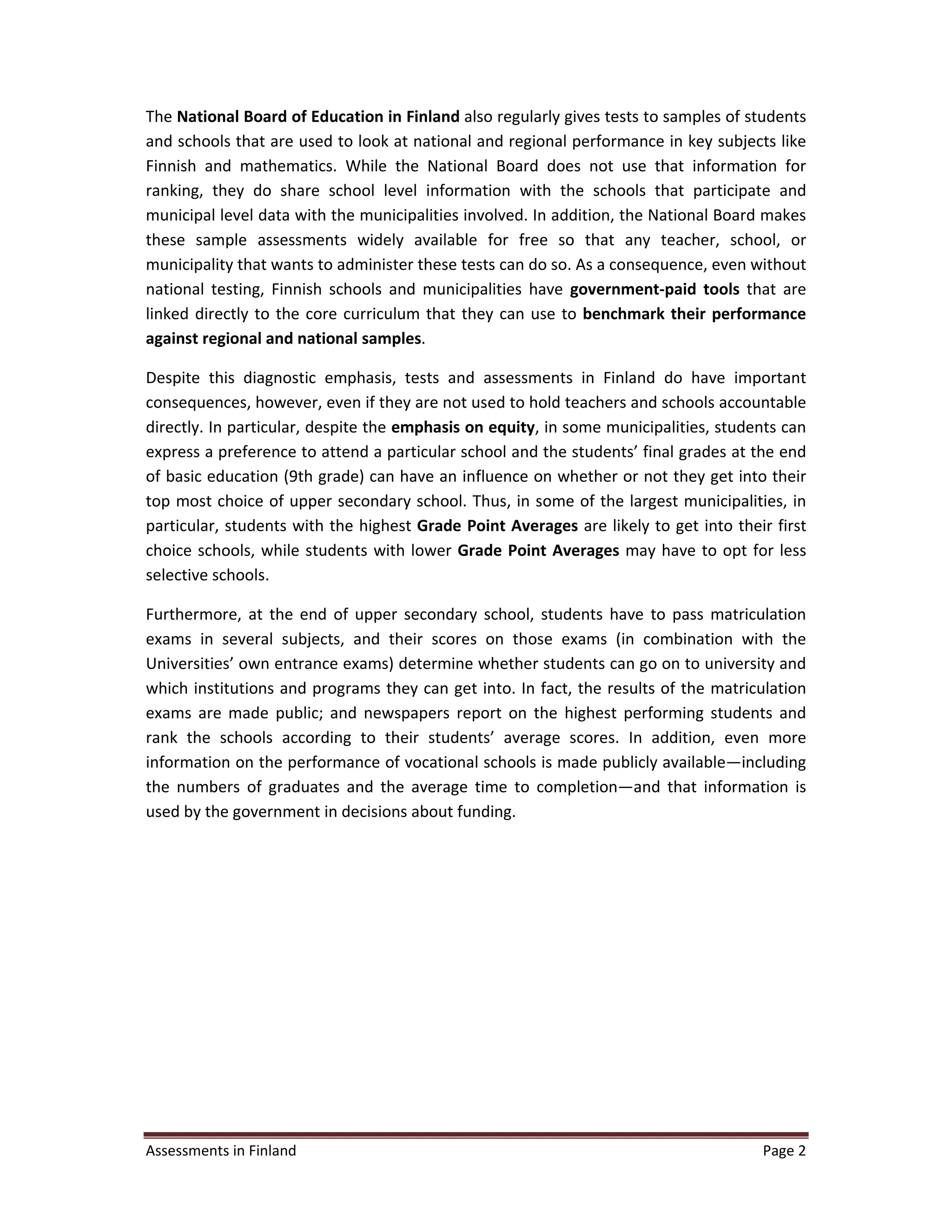 Assessments in Finland | PDF