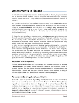 Assessments in Finland | PDF